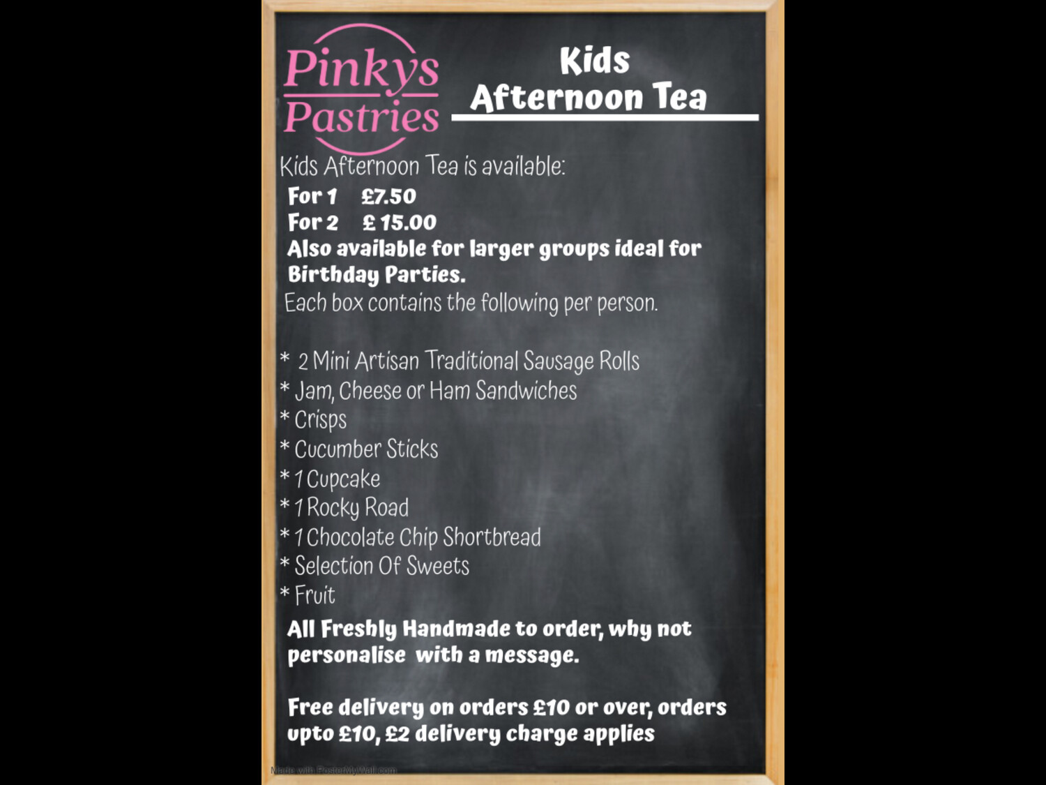 Kids Afternoon Tea Menu – Pinky's Pastries